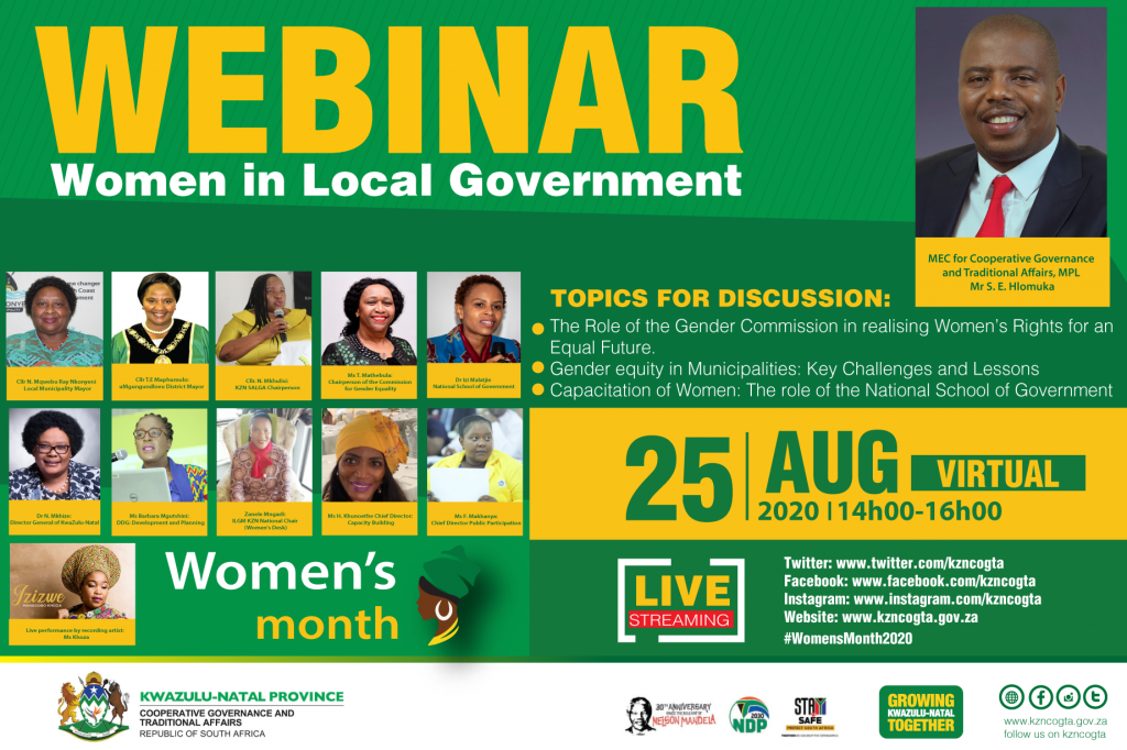 WEBINAR ALERT: KZN COGTA TO CONVENE VIRTUAL DIALOGUE ON ROLE OF WOMEN ...